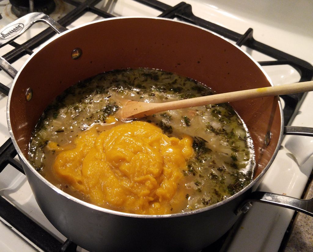 Squash Soup Made from Leftover Mini-Squash Decorations